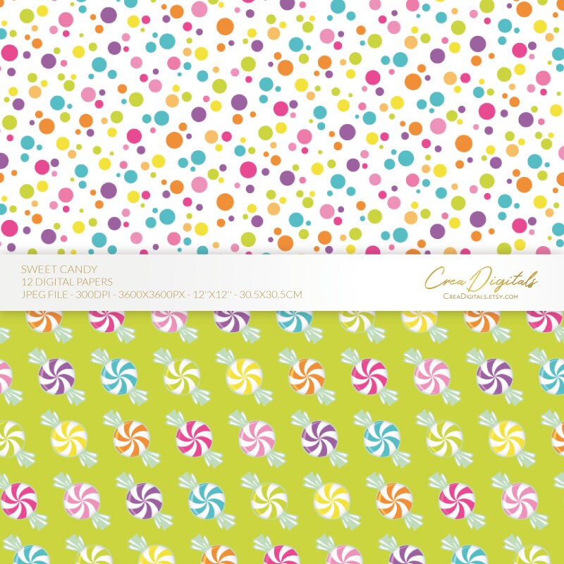 Sweet Candy Shop Digital Paper Pink Seamless Pattern Rainbow - Etsy