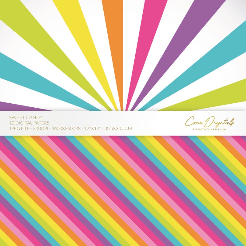 Sweet Candy Shop Digital Paper Pink Seamless Pattern Rainbow - Etsy