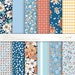 Floral Digital Paper, Blue, Aqua and Pink Seamless Pattern, Ditsy ...