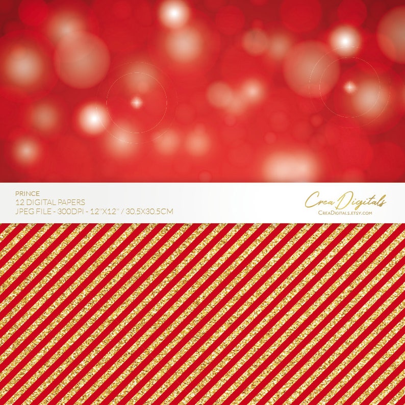 Little Prince 12 Red and Gold Digital Papers INSTANT - Etsy