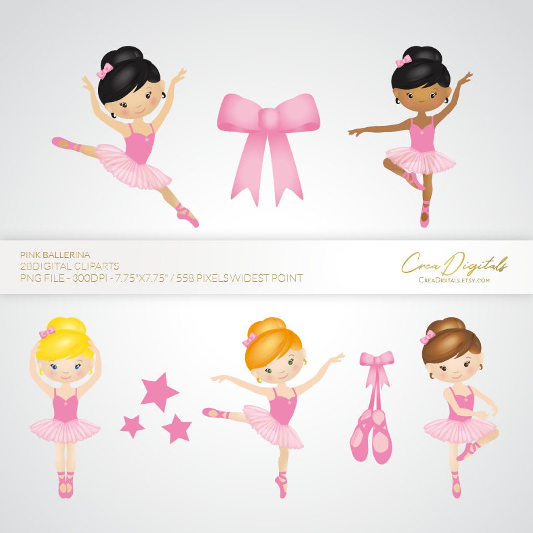Ballerina Cliparts, Pink Ballet Dancer, Ballerina Gala, 28 Digital ...