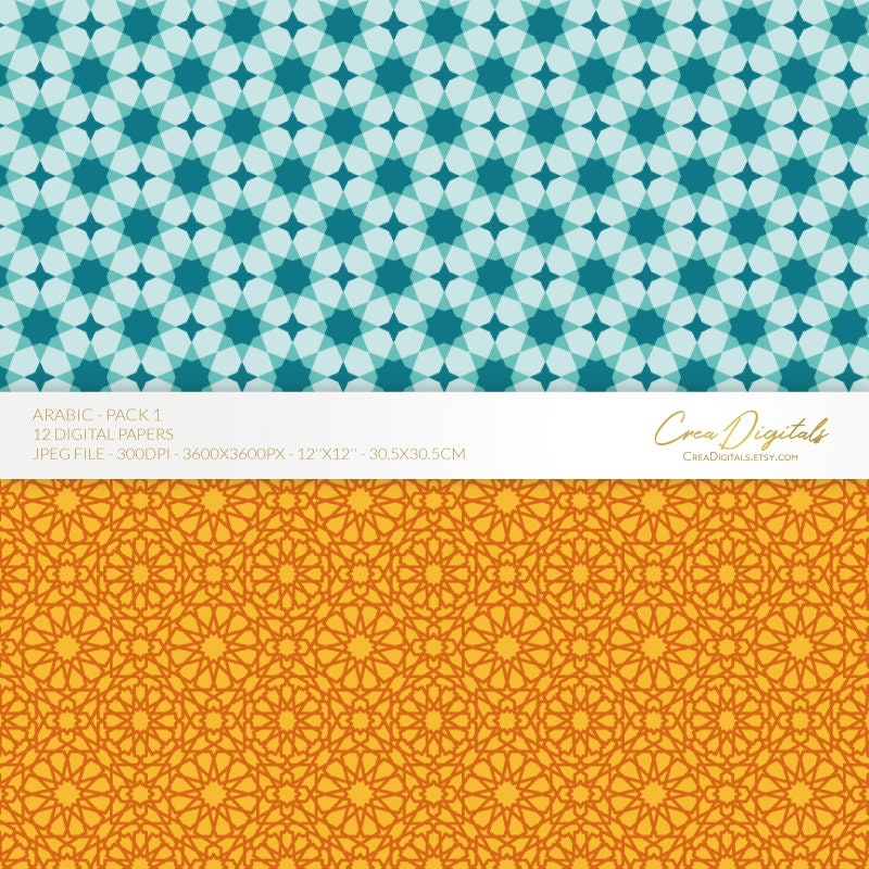 Arabic Pattern Colorful 12 Digital Paper Pack 1 Seamless - Etsy