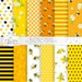 Bumble Bees, 12 Yellow Digital Papers, DIRECT DOWNLOAD - Etsy