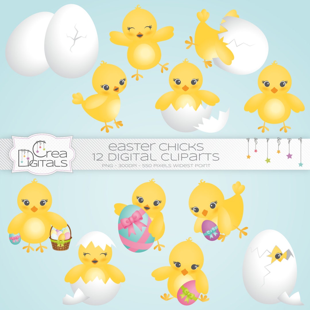 Easter Chicks, 12 Digital Cliparts, DIRECT DOWNLOAD - Etsy