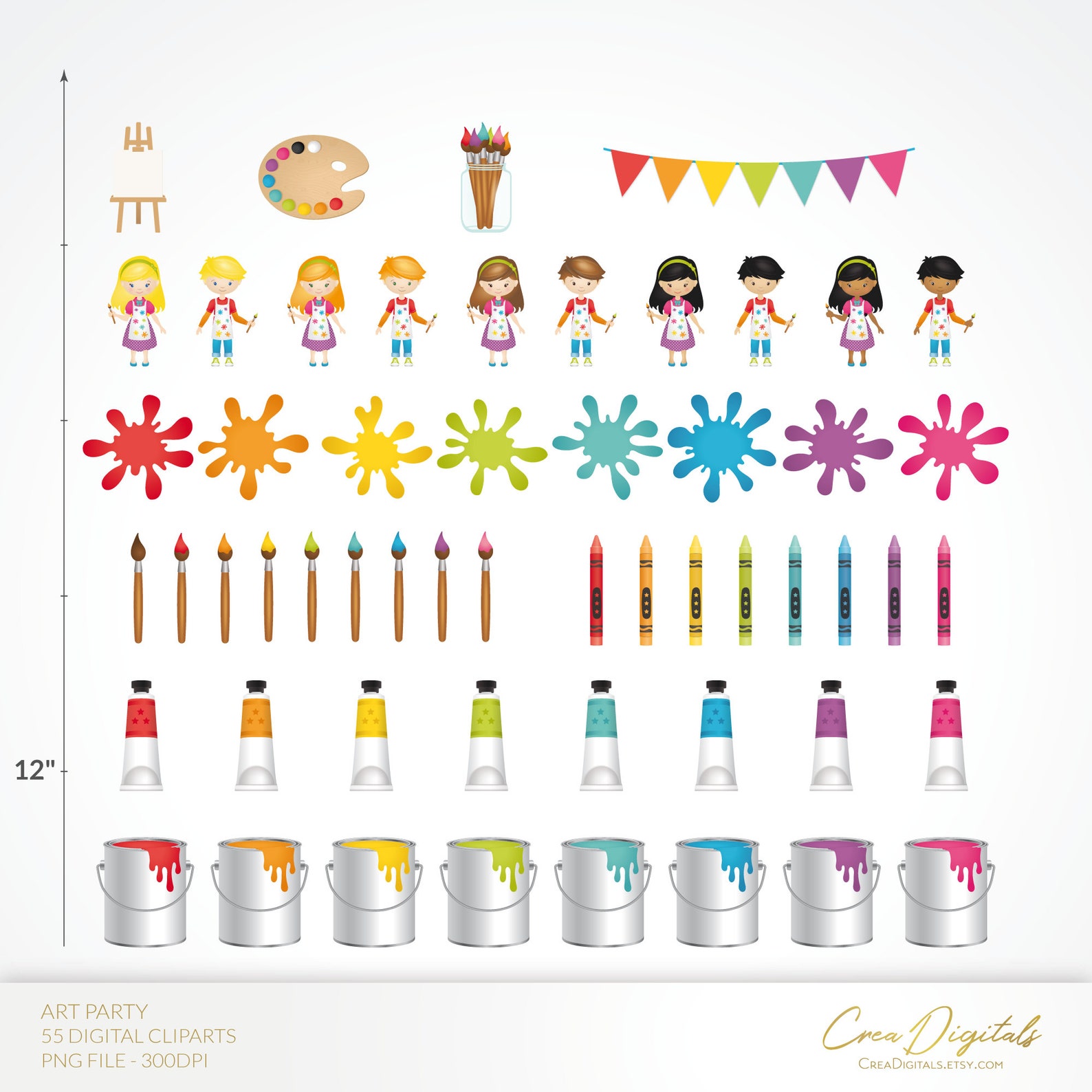 Art Party Cliparts, Little Artists Cliparts, Painting Party Cliparts ...