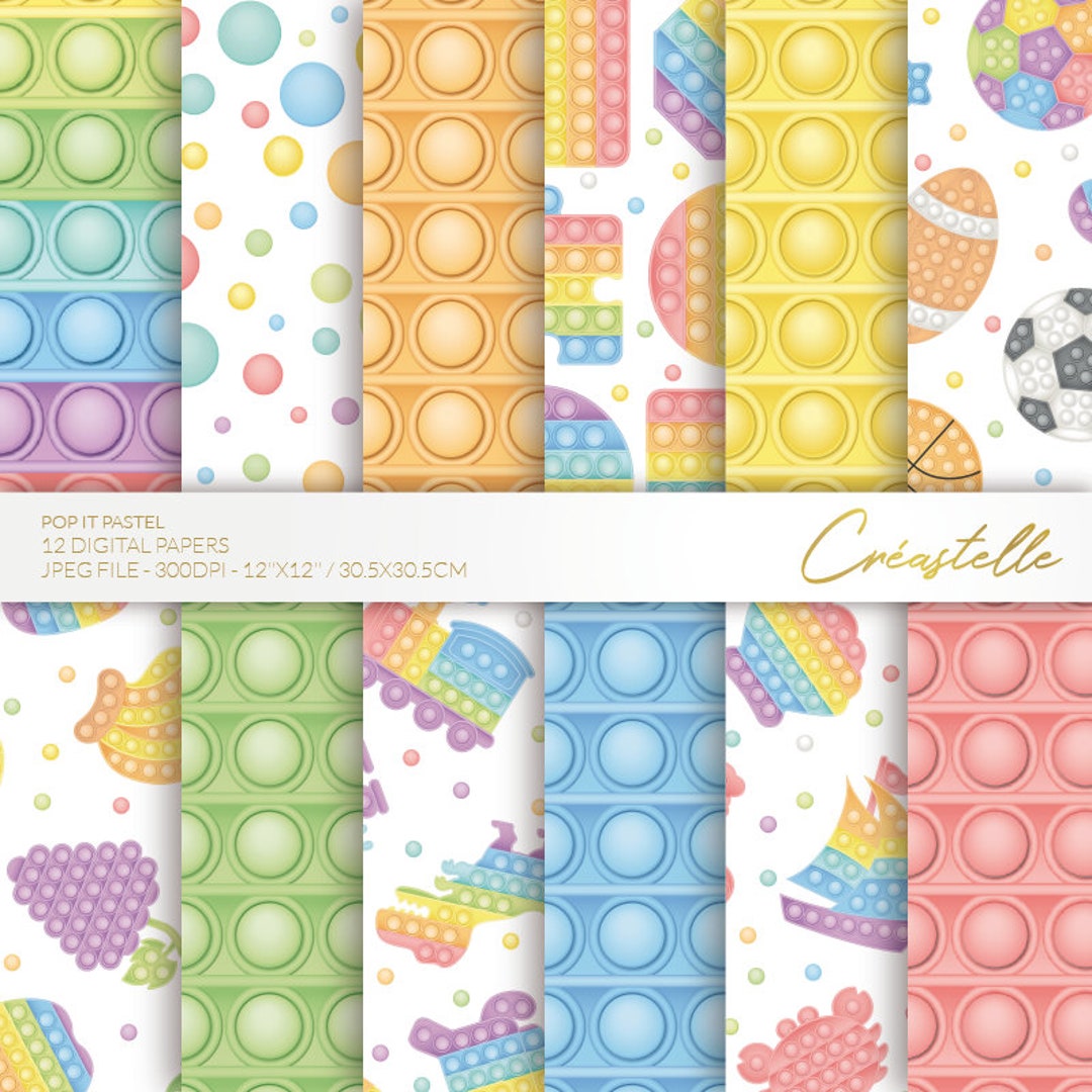 Pop It Digital Paper Pastel Rainbow Seamless Pattern Pop - Etsy