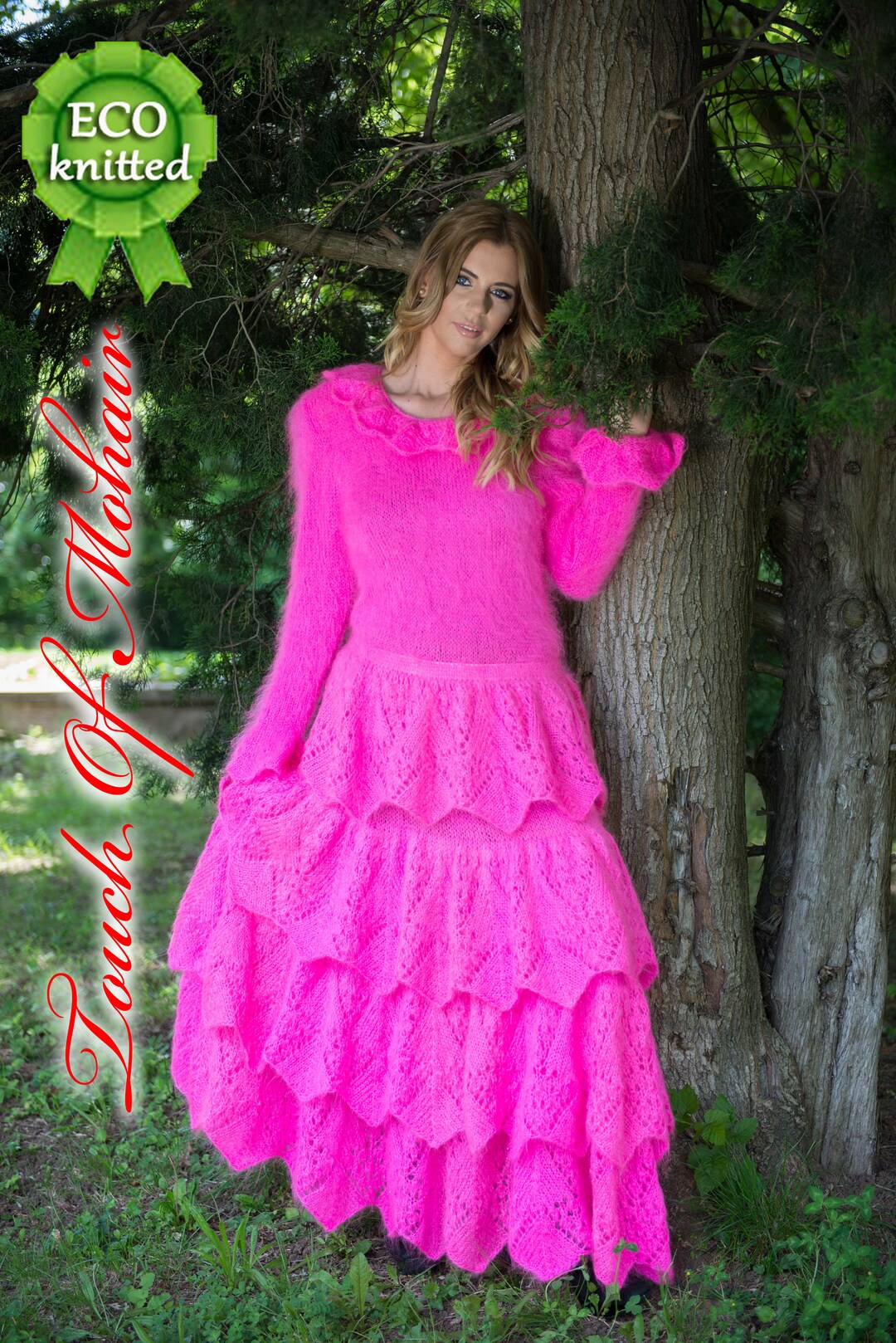 READY Hand Knitted Mohair Sweater Robe Fuzzy Unisex Thick by Touch of ...