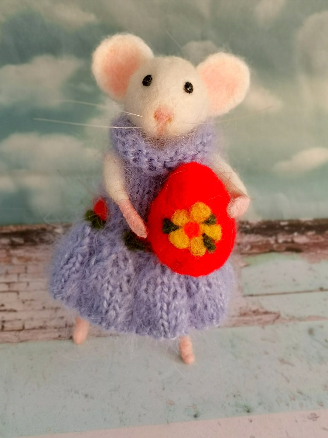 Needle Felted Easter Mouse, Easter Egg, Cute Easter Gift, Felted Mouse ...