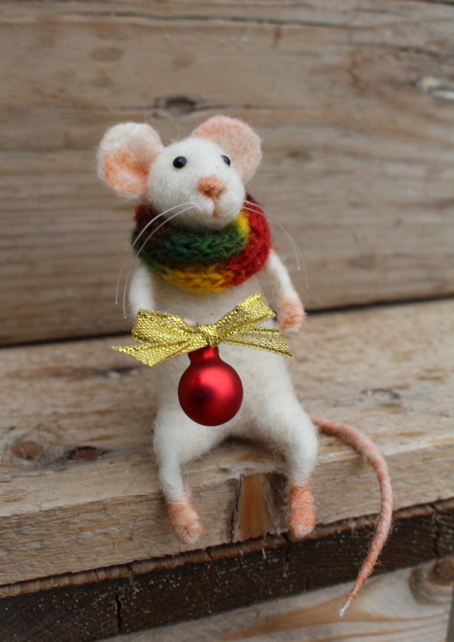 Needle Felted Christmas Mouse Christmas Mouse Felted Mouse | Etsy