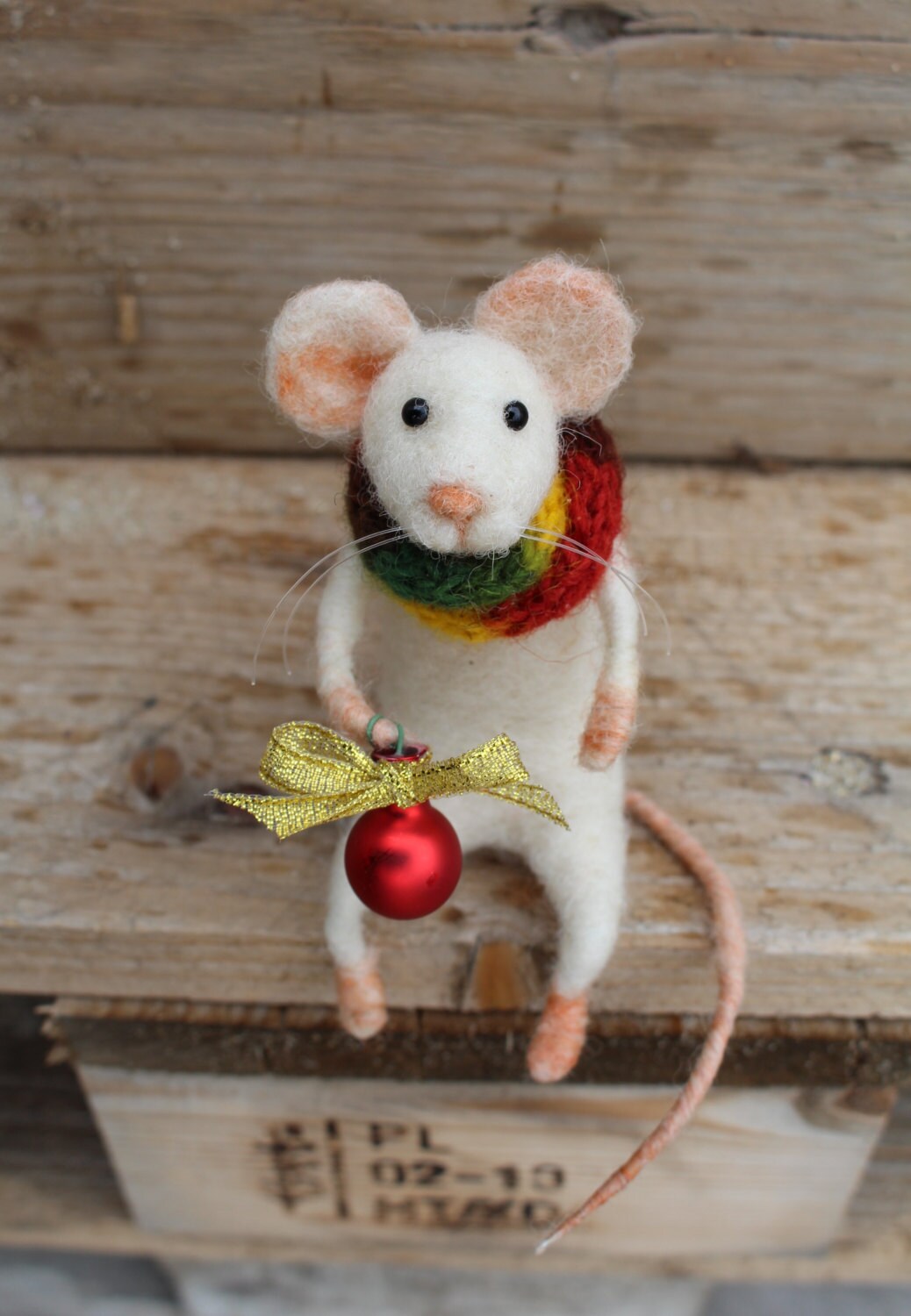 Needle Felted Christmas Mouse Christmas Mouse Felted Mouse | Etsy