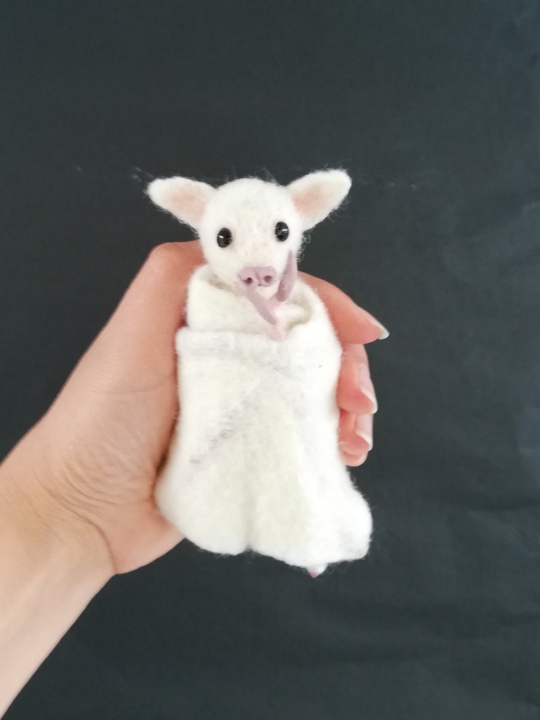Felted Albino Bat Fruit Bat Albino Animal Vampire Bat - Etsy Australia