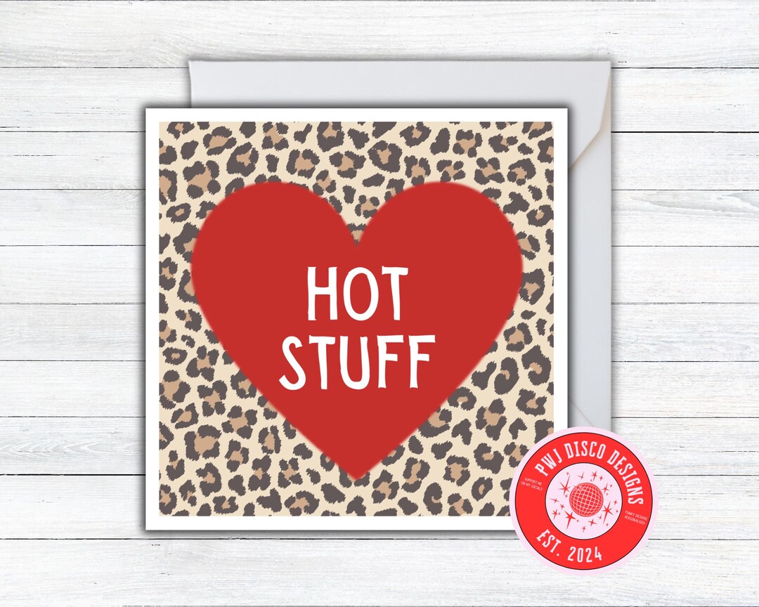 Leopard Hot Stuff Card His Her Birthday Boyfriend Girlfriend Leopard ...