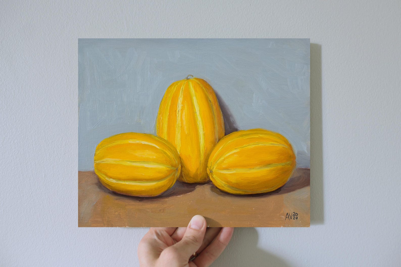 Cha Me Korean Melons Original Oil Painting Chame Still Life Kitchen Art ...