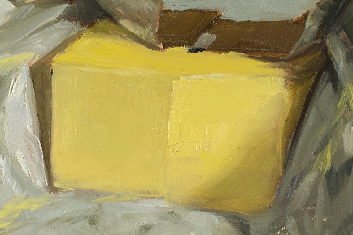 Irish Salted Butter in Gold Foil Art Giclée Print of Original Oil ...