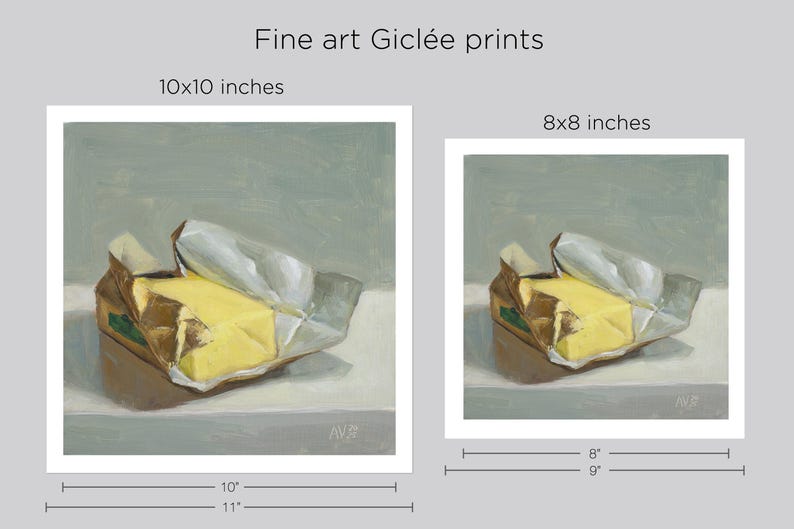 Irish Salted Butter in Gold Foil Art Giclée Print of Original Oil ...