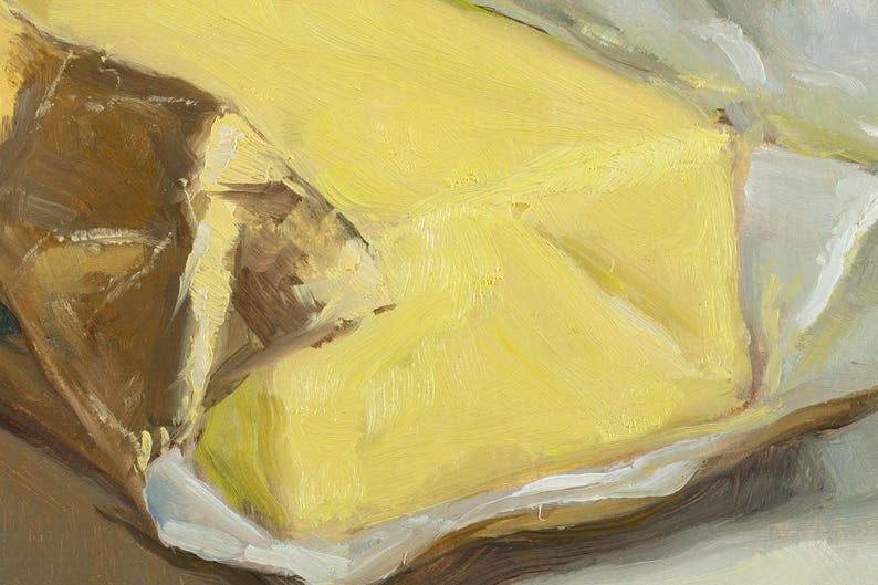 Irish Salted Butter in Gold Foil Art Giclée Print of Original Oil ...