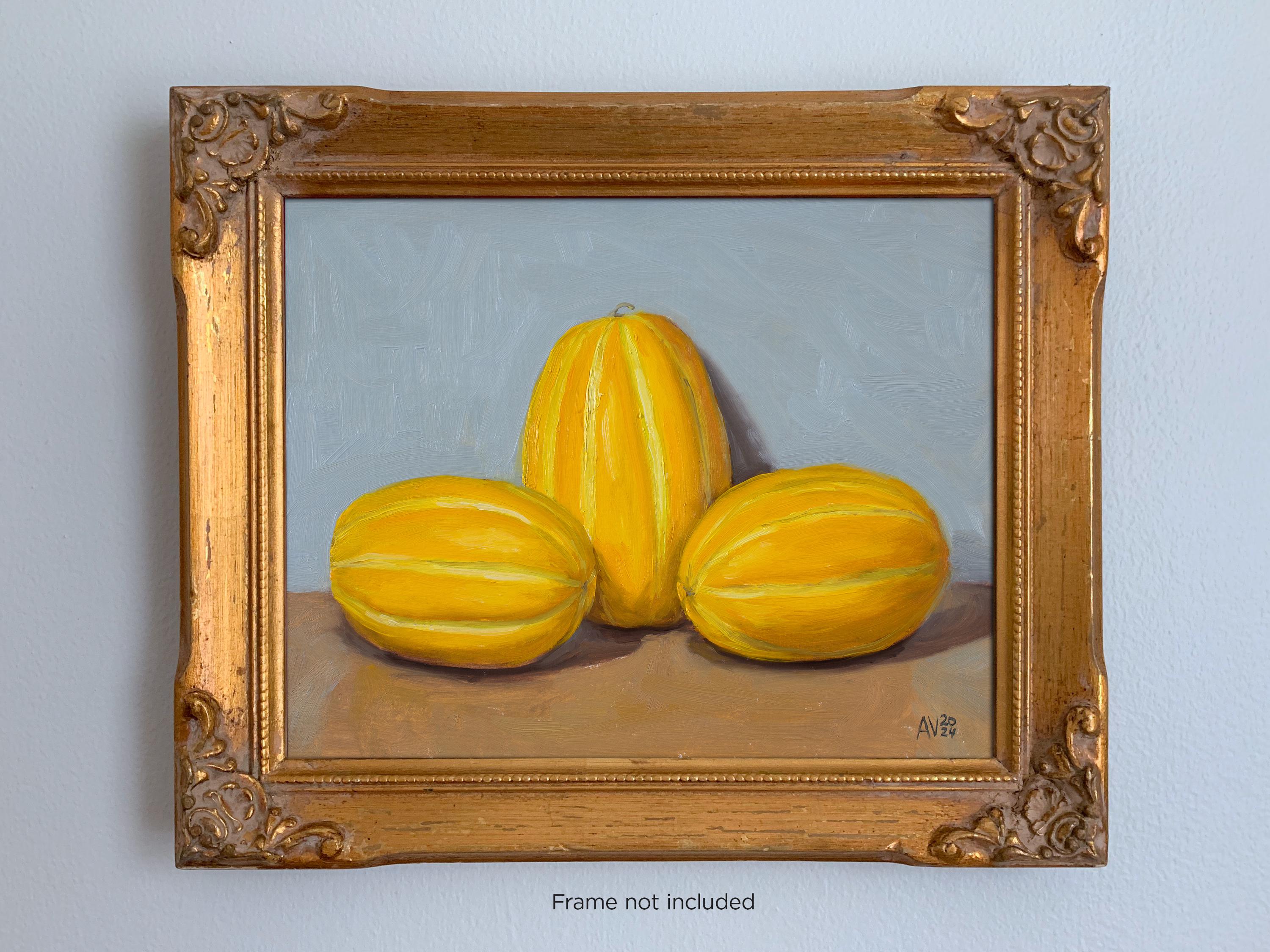 Cha Me Korean Melons Original Oil Painting Chame Still Life Kitchen Art ...