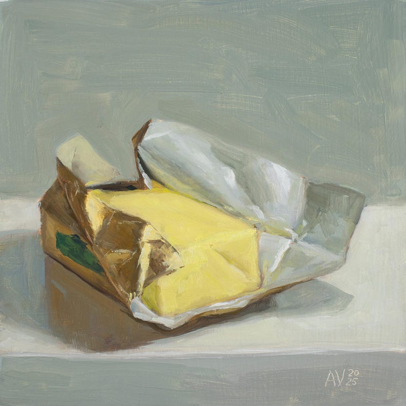 Irish Salted Butter in Gold Foil Art Giclée Print of Original Oil ...