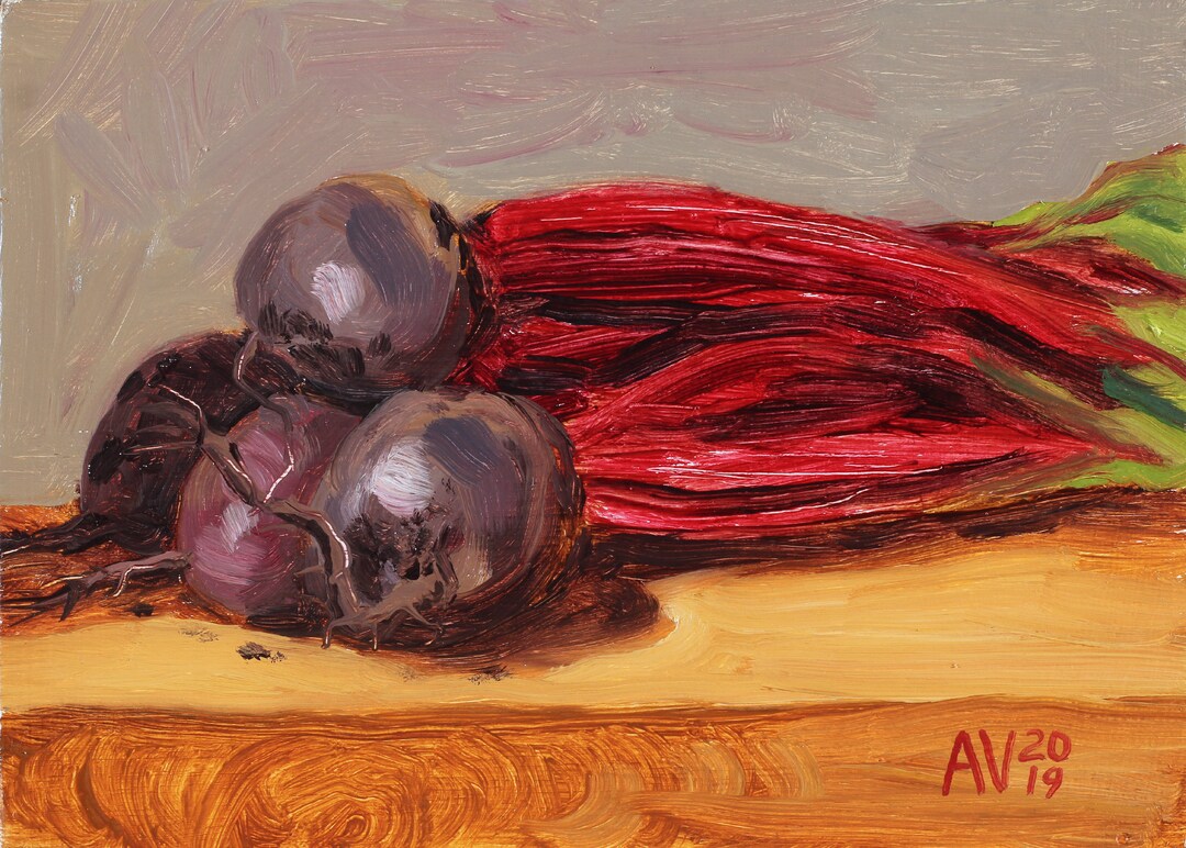 Garden Beets Original Still Life Oil Painting by Aleksey Vaynshteyn - Etsy