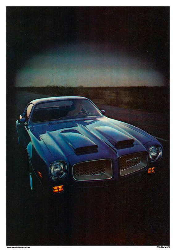 Vintage Reproduction Racing Poster 1972 Pontiac Firebird | Etsy
