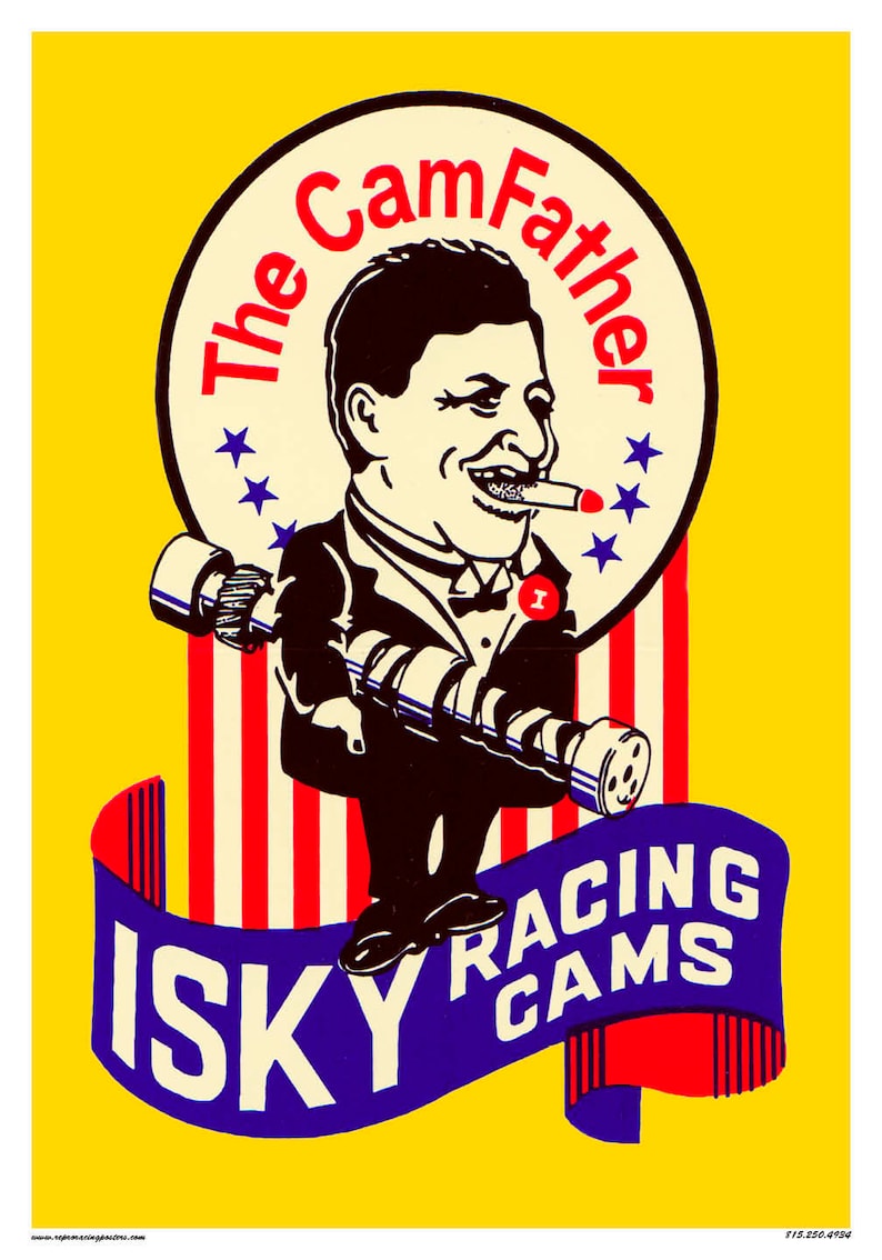 Vintage Reproduction Racing Poster Isky Racing Cams Camfather - Etsy