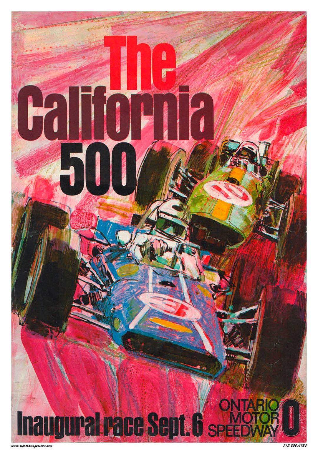 Vintage Reproduction Racing Poster California 500 Indy Car - Etsy