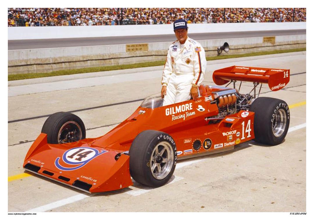 Vintage Reproduction Racing Poster 1977 Gilmore Foyt Indy Car - Etsy