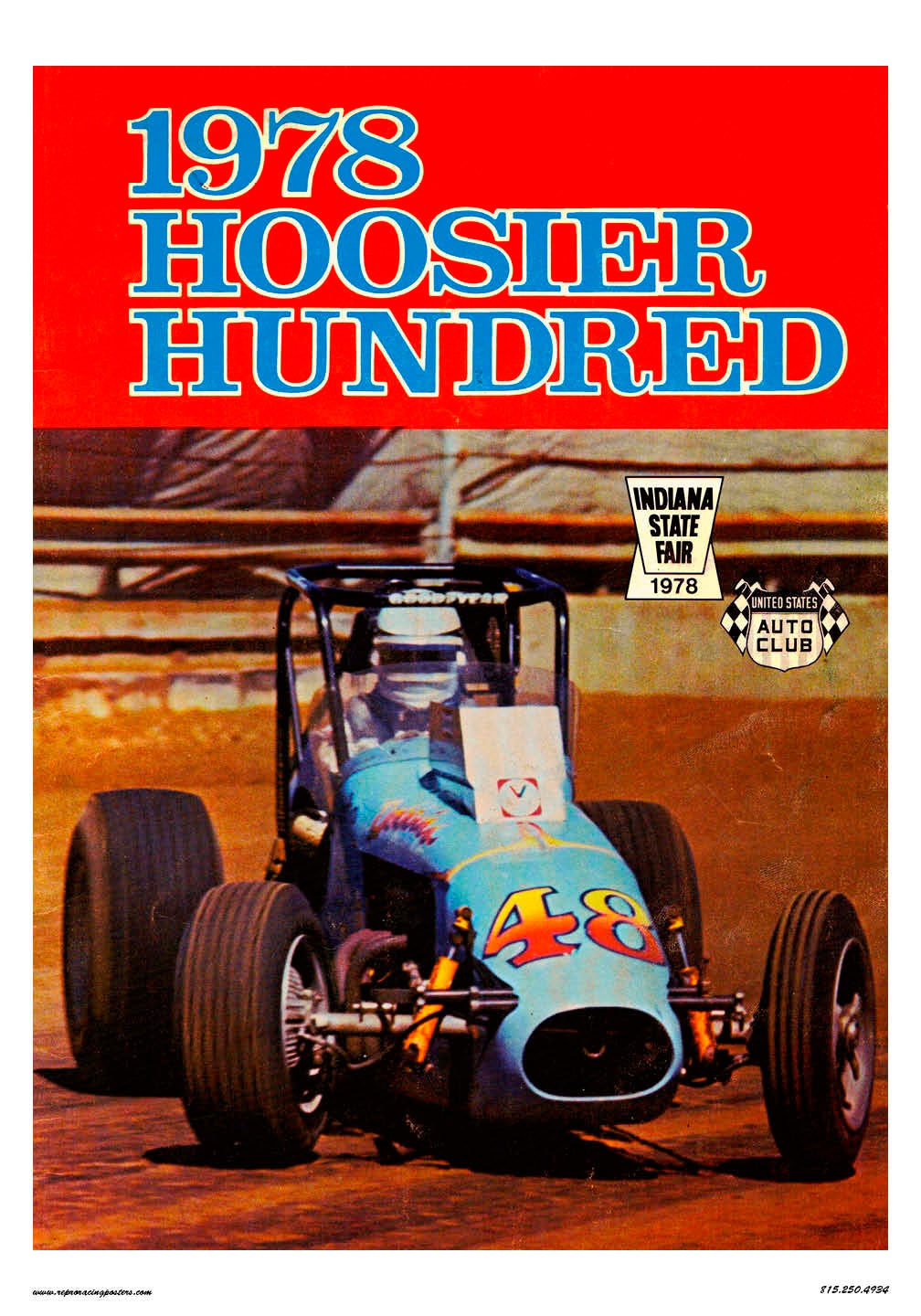 Vintage Reproduction Racing Poster 1978 Hoosier Hundred USAC | Etsy