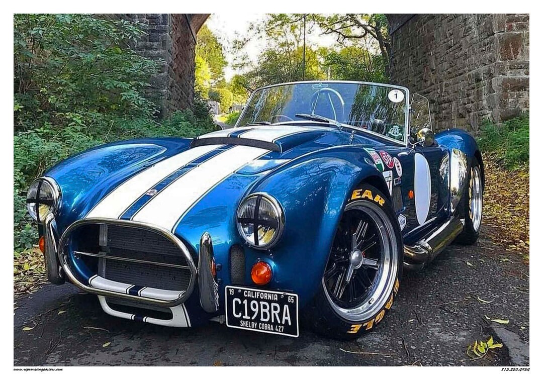 Vintage Reproduction Racing Poster Ford Cobra Muscle Car - Etsy