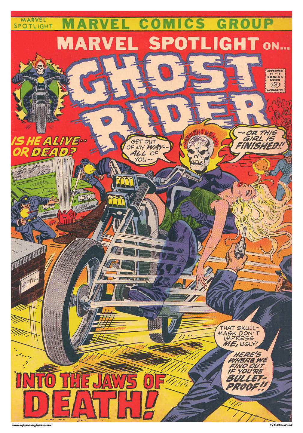 Vintage Reproduction Racing Poster Ghost Rider Motorcycle Comic Book - Etsy