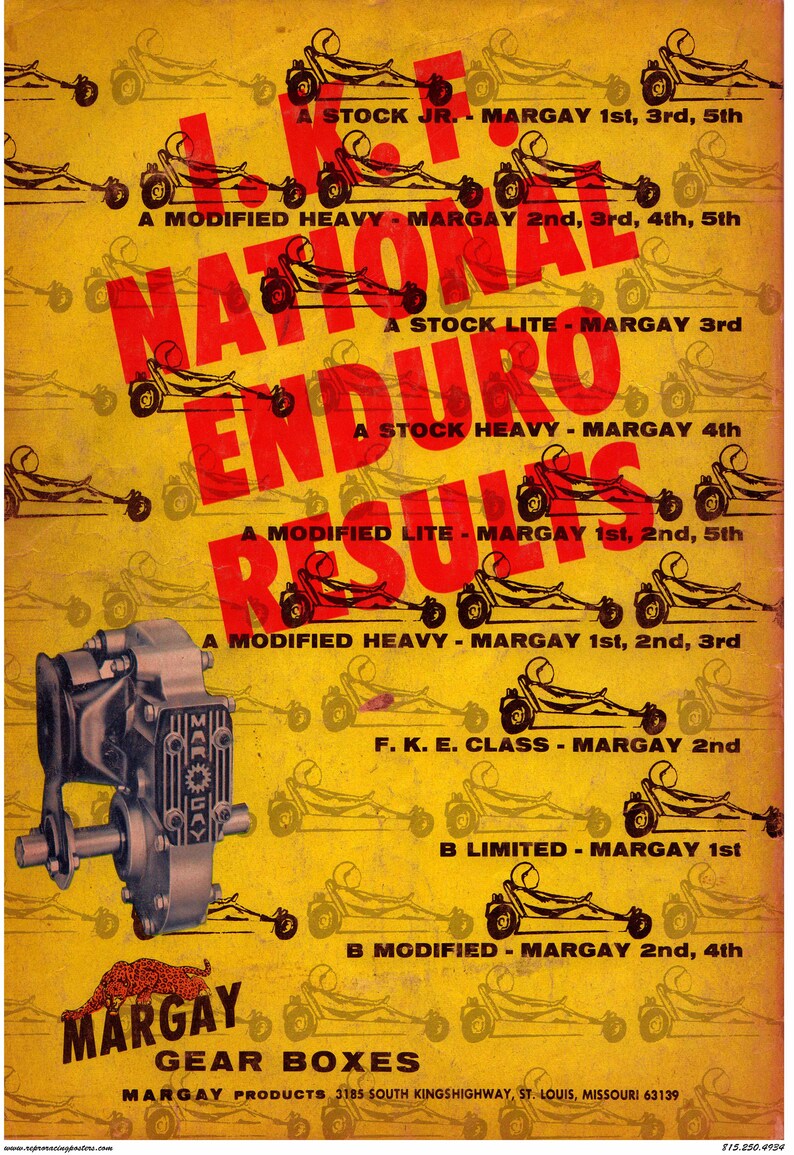 Vintage Reproduction Racing Poster Margay Gear Boxes Go Kart Racing - Etsy