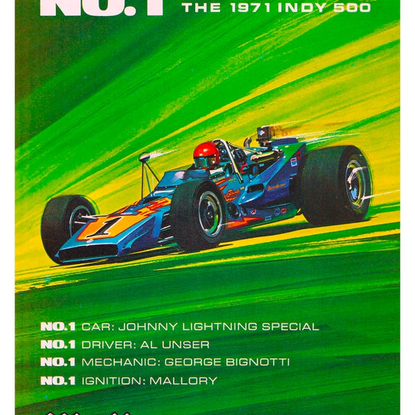 Indy Car Poster - Etsy