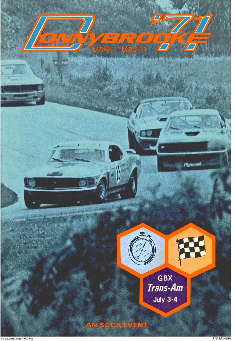 Vintage Reproduction Racing Poster 1971 Donnybrooke Trans-am - Etsy
