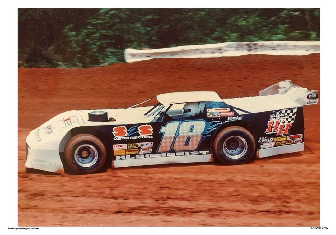 Vintage Reproduction Racing Poster Scott Bloomquist 18 Dirt Late Model ...