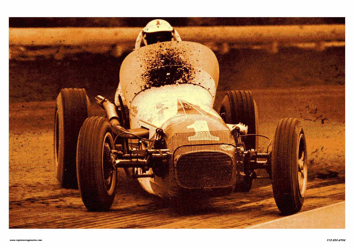 Vintage Reproduction Racing Poster A J Foyt USAC Sprint Car - Etsy