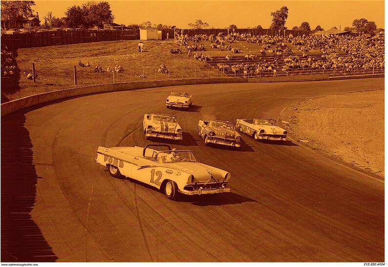 Vintage Reproduction Racing Poster NASCAR Convertible Stock Cars on ...