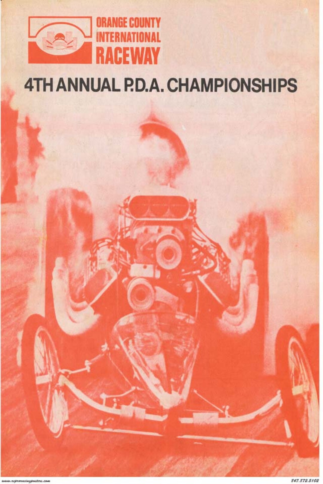 Vintage Reproduction Racing Poster Orange County Raceway PDA Drag ...