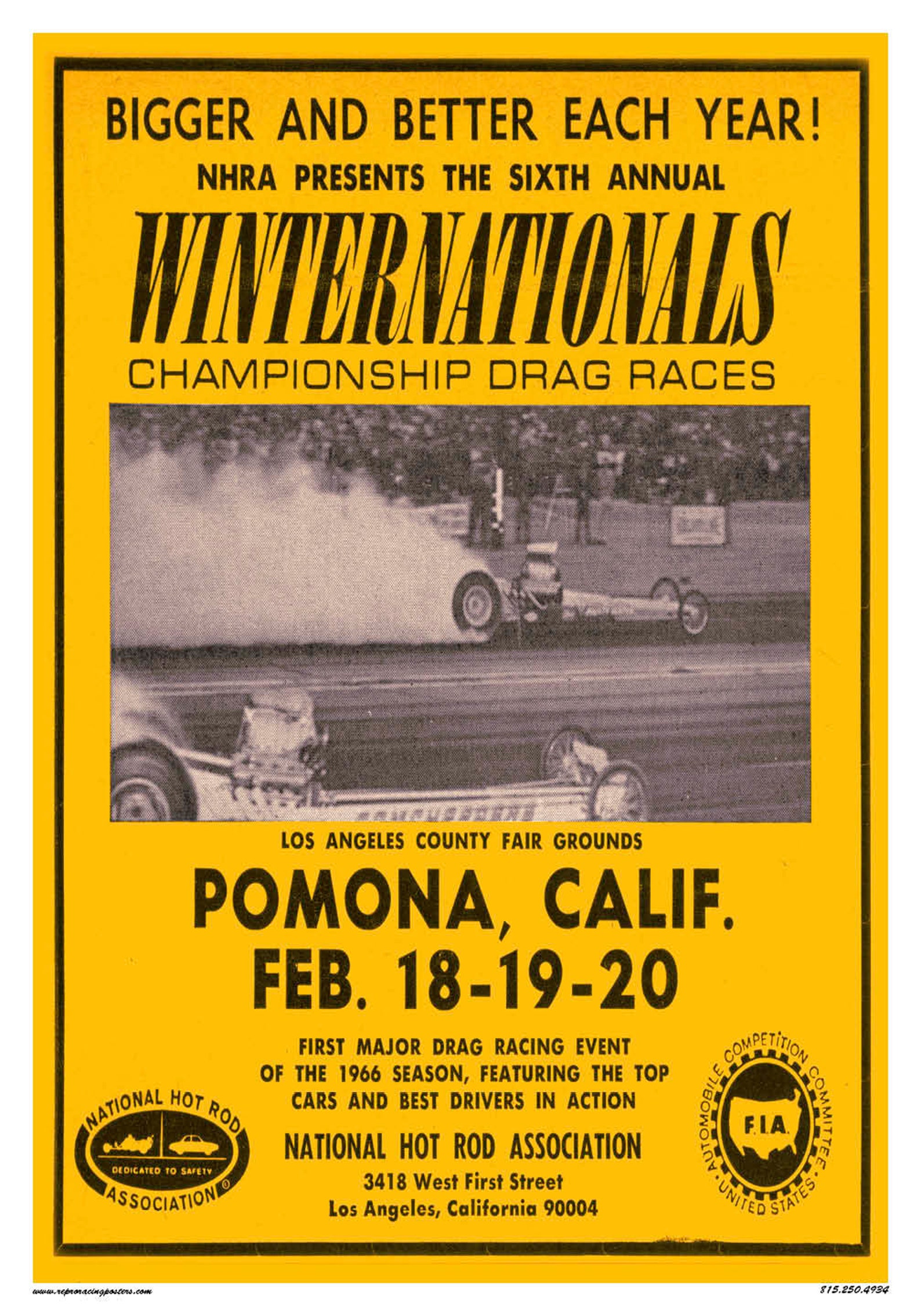 Vintage Reproduction Racing Poster NHRA Winter Nationals Drag - Etsy