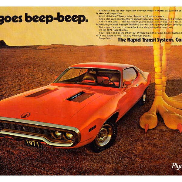 Plymouth Road Runner Poster - Etsy