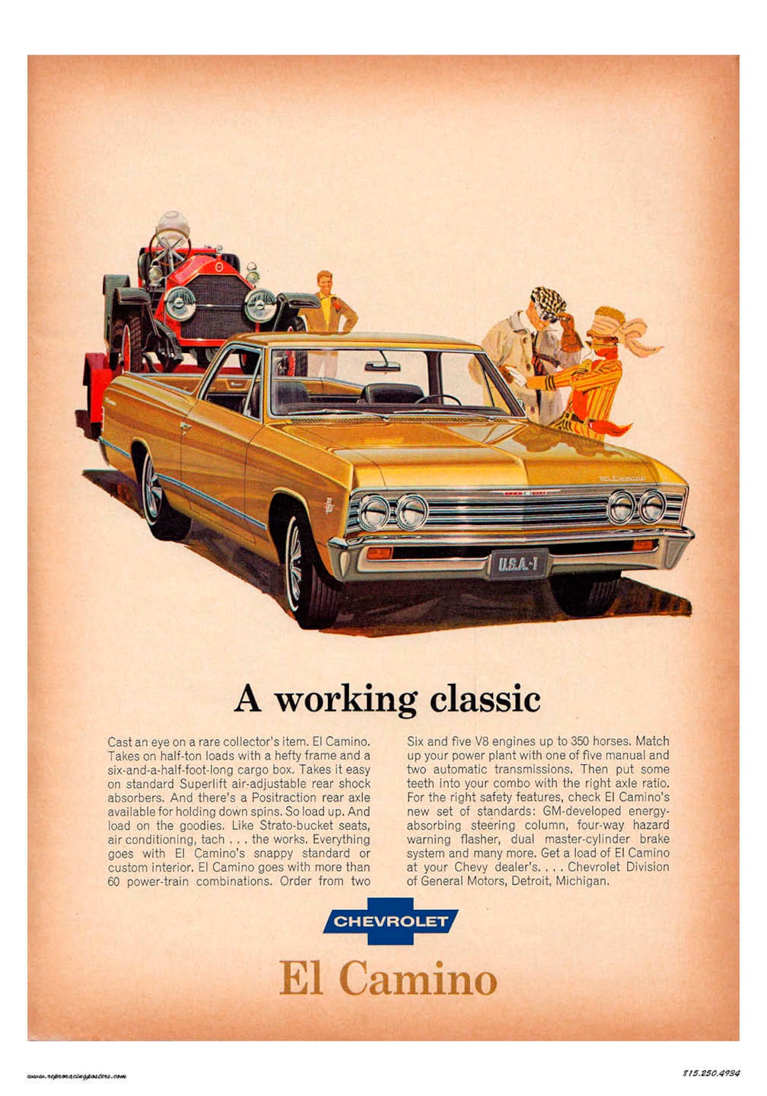 Vintage Reproduction Racing Poster Chevrolet El Camino Garage Art - Etsy