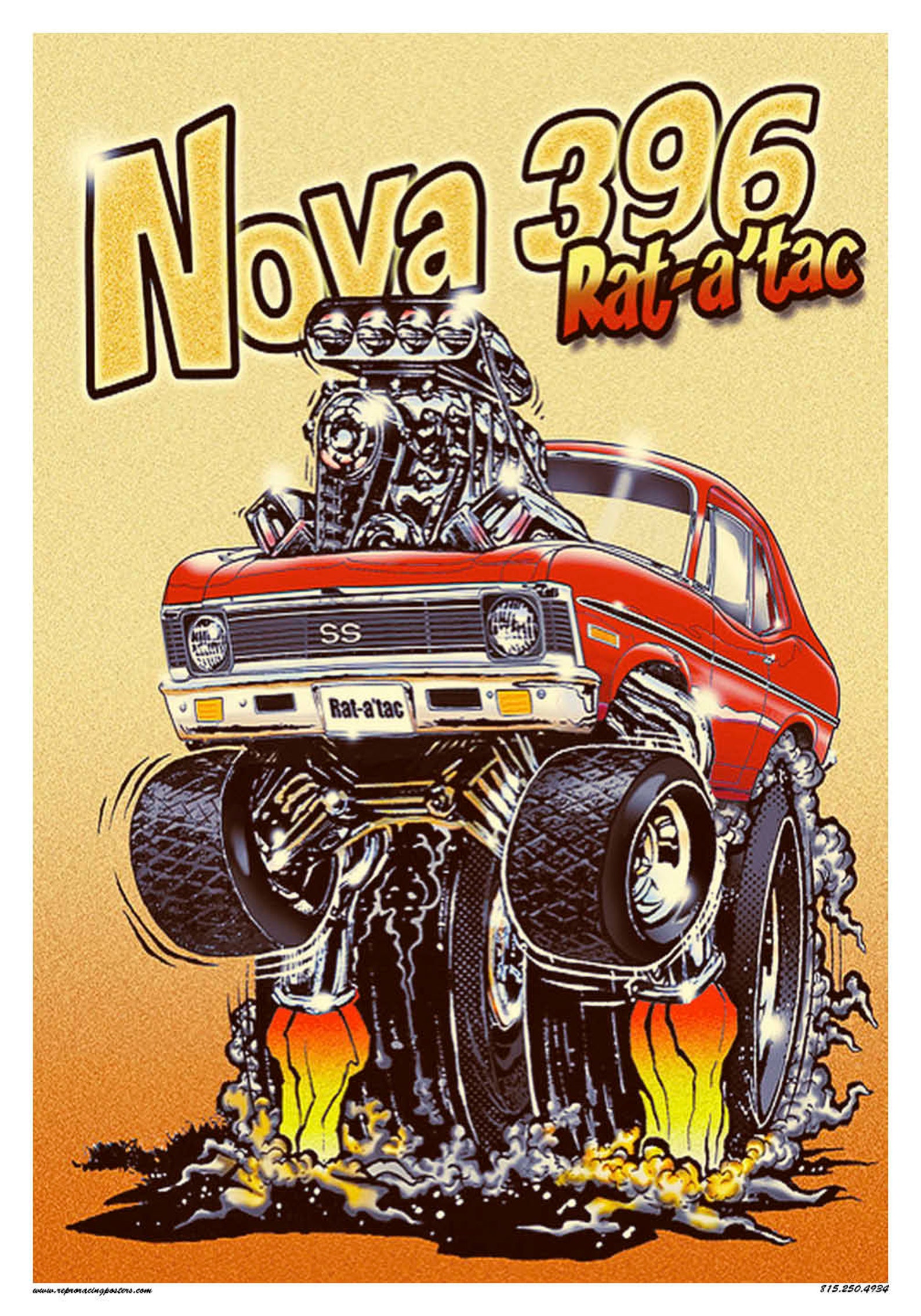 Vintage Reproduction Racing Poster Roth 1972 Nova 396 Gasser Hot Rod - Etsy