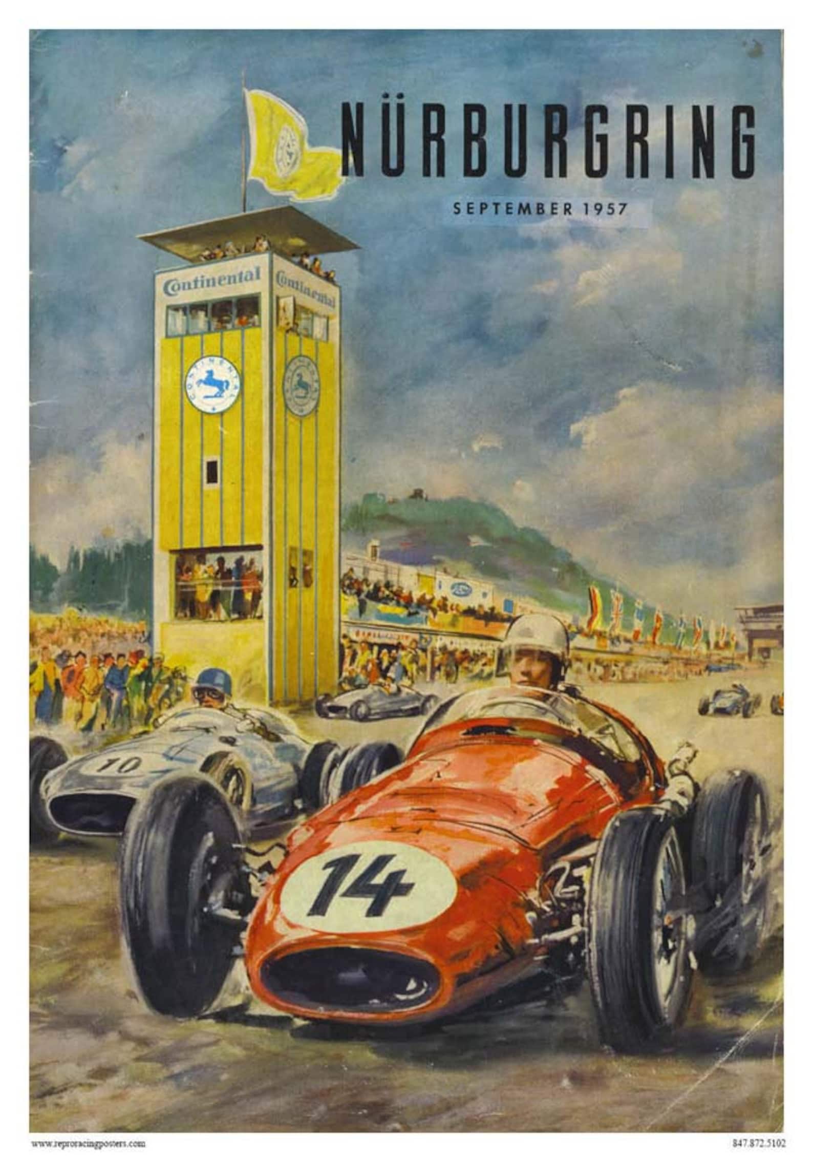 Vintage Reproduction Racing Poster 1957 Nurburgring Grand Prix - Etsy