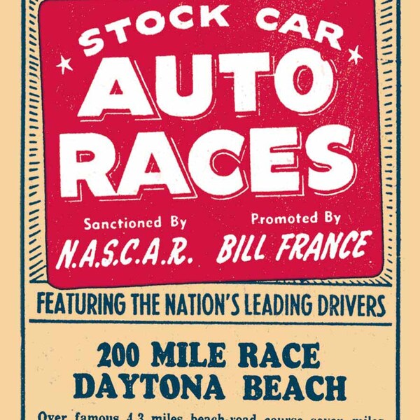 Vintage Nascar Poster - Etsy