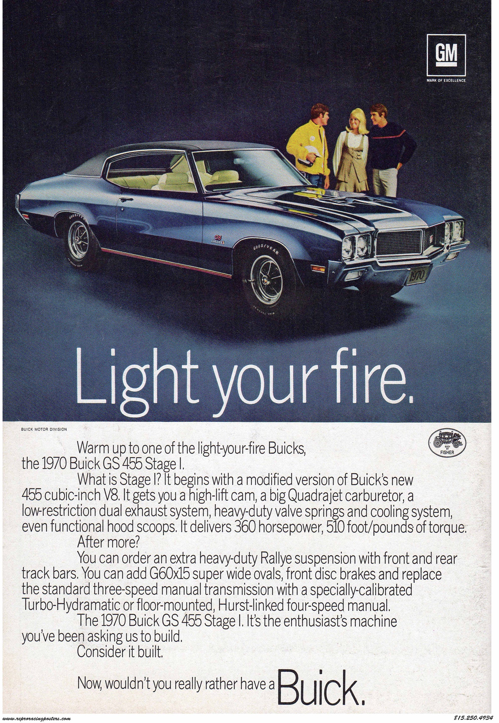 Vintage Reproduction Racing Poster 1970 Buick GSX Black Muscle Car - Etsy