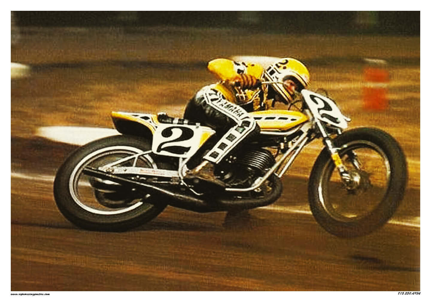 Vintage Reproduction Racing Poster King Kenny Roberts Yamaha Flat Track ...