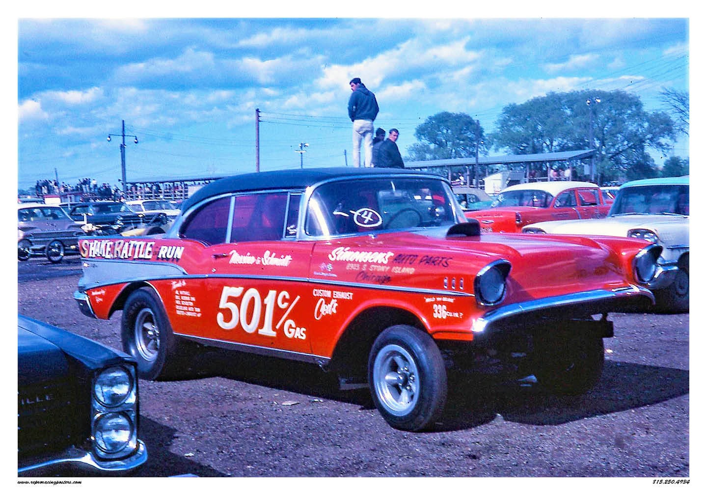 Vintage Reproduction Racing Poster Early Shake Rattle and Run 57 Chevy ...