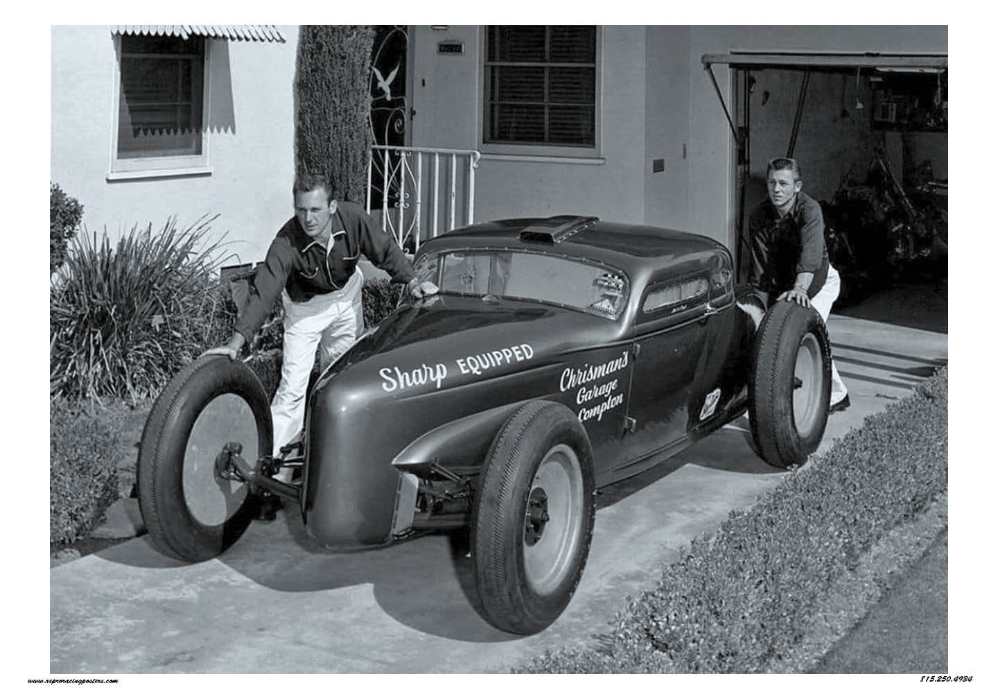 Vintage Reproduction Racing Poster Sharp Equipped Bonneville Salt Flats ...