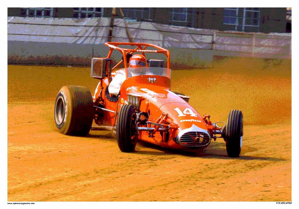 Vintage Reproduction Racing Poster A J Foyt USAC Sprint Indy ...