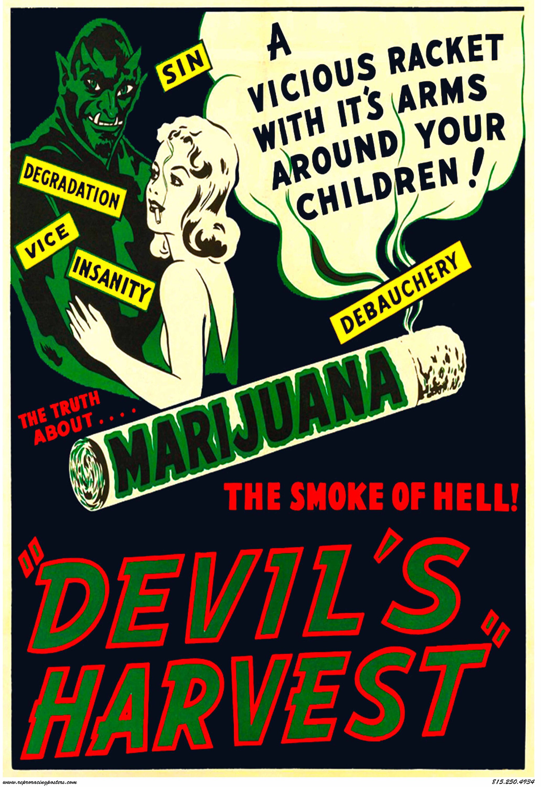 Vintage Reproduction Poster Devils Harvest Marijuana - Etsy
