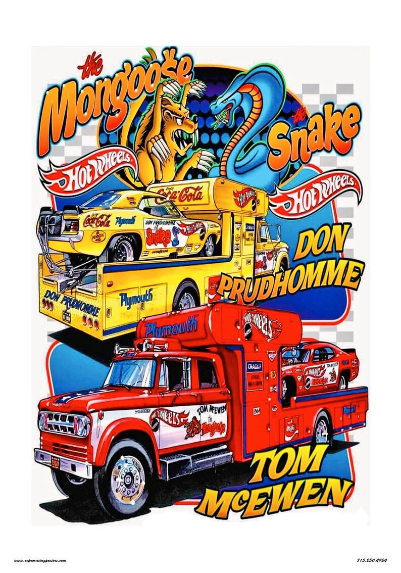 Vintage Reproduction Racing Poster Mongoose Snake Haulers - Etsy